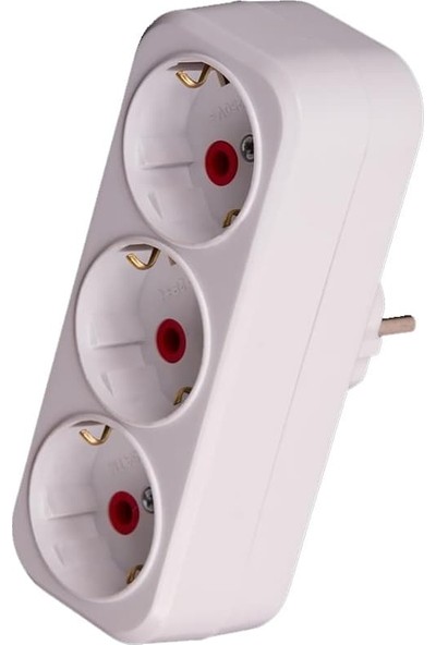 Elbi Golyat 3'lü Priz Topraklı Çoğaltıcı Beyaz El-Bi