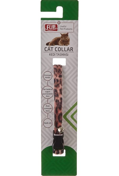 Flip Pet Leopar Desenli Kedi Tasması