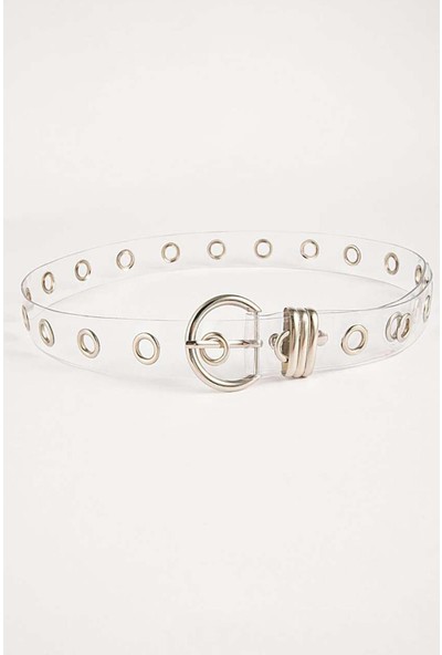 Bahels Kadın Şeffaf Kuş Gözü Detaylı Kemer