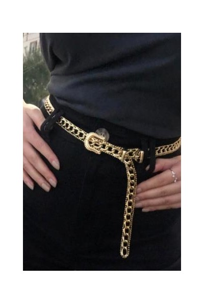 Bahels Kadın Gold Renk Zincir Detaylı Kemer Bahels Kadın Gold Renk Zincir Detaylı Kemer