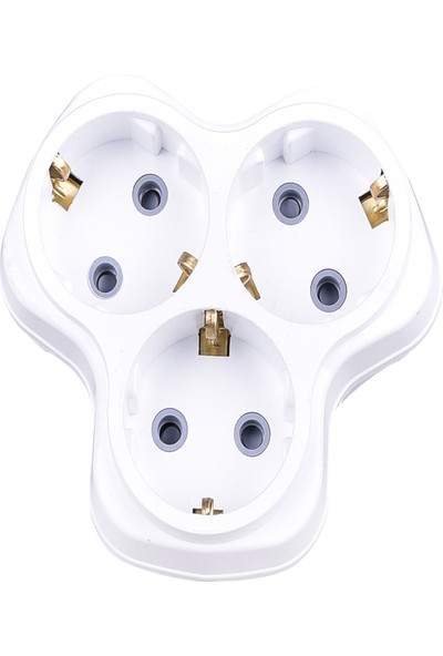 Konza Golyat 3'lü Priz Topraklı Papatya Çoğaltıcı Siyah Konz