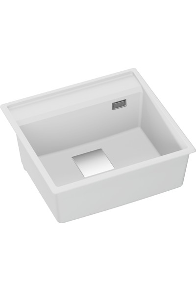 Viviano 1 Göz 50X53 cm Metalik Beyaz Granit Evye