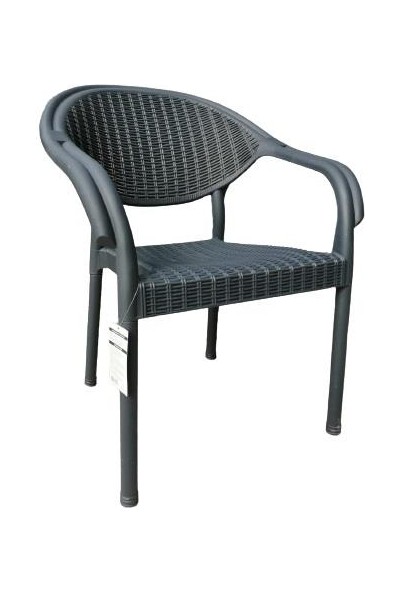 Sadık Plastik Atlantis Plastik Bambu Rattan Sandalye Antrasit Sadık Plastik Atlantis Plastik Bambu Rattan Sandalye Antrasit