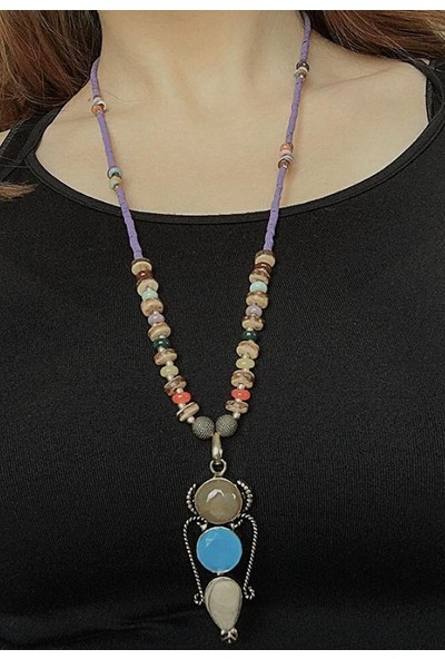 En Luna Takı Aksesuar M1 Doğal Taş Kolye