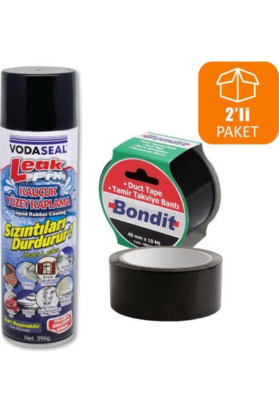 Zubizubi Siyah Su Sızıntı Spreyi ve Tamit Bandı Seti Su Sızdırmaz Sprey Kauçuk Kaplama 396GR Zubizubi Siyah Su Sızıntı Spreyi ve Tamit Bandı Seti Su Sızdırmaz Sprey Kauçuk Kaplama 396GR