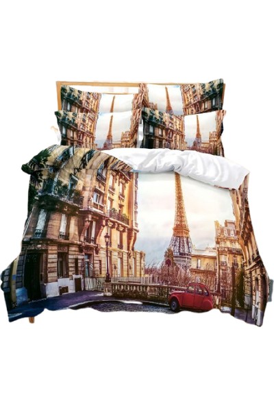 Genetti Home 3D Dijital Baskı Şehir Gece Manzara Nevresim Takımı