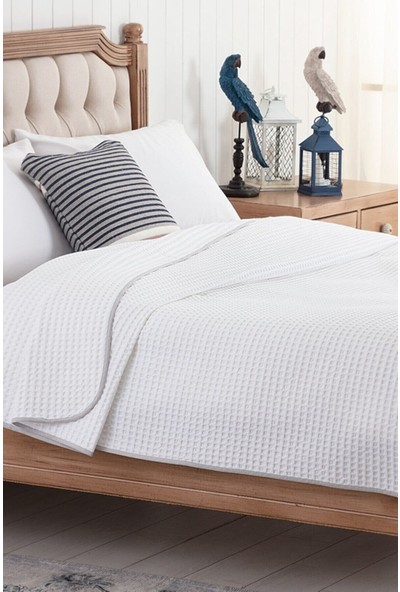 Rose Home Çift Kişilik Pamuklu Waffle Pike Örtü 200X240 cm Beyaz Rose Home Çift Kişilik Pamuklu Waffle Pike Örtü 200X240 cm Beyaz