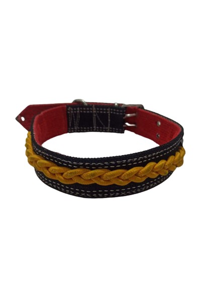 Büyük Irk Süslü El Işlemeli Örgülü Köpek Tasmasi Boy 85 cm En 5 cm