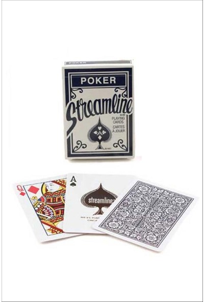 Streamline Poker, Iskambil Oyun Kartı Mavi Tekli Deste Streamline Poker, Iskambil Oyun Kartı Mavi Tekli Deste