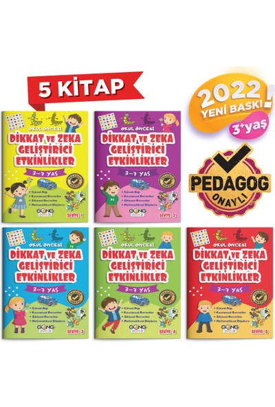 Gong Çocuk Dikkat ve Zeka Geliştirici Etkinlikler Seti 5 Kitap Gong Çocuk Dikkat ve Zeka Geliştirici Etkinlikler Seti 5 Kitap