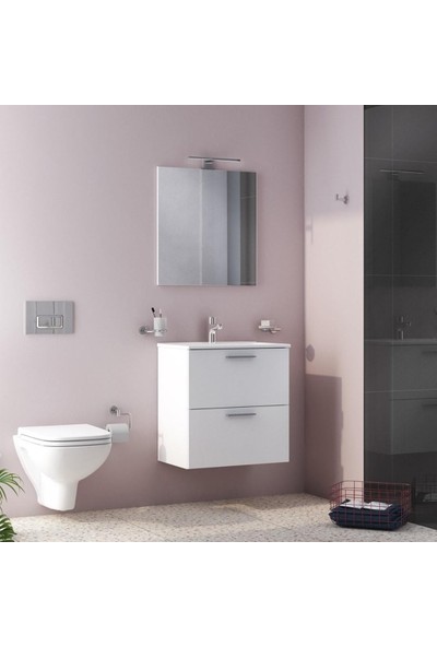 Vitra Mia 60 cm Beyaz Banyo Dolabı Takımı 75021