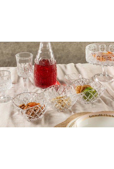 English Home Megan Cam 3 Bölmeli Çerezlık 38 cm Şeffaf