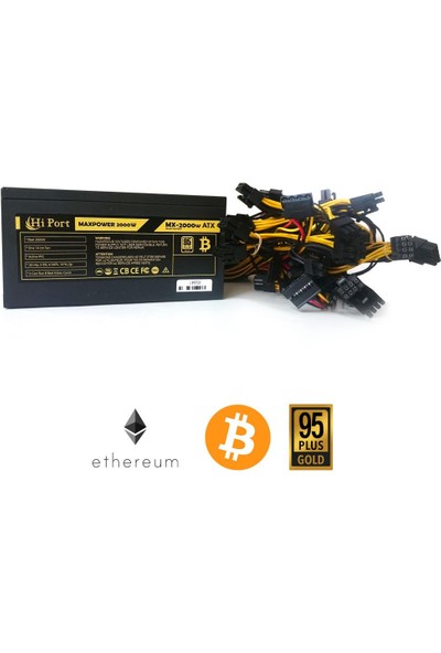 Hiport Maxpower MX-2000W 95+ Gold 2000W Mining Güç Kaynağı Hiport Maxpower MX-2000W 95+ Gold 2000W Mining Güç Kaynağı