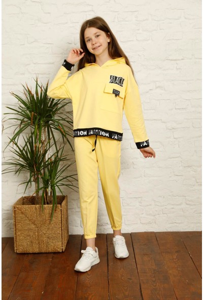 Black Baskılı Kız Çocuk Takım