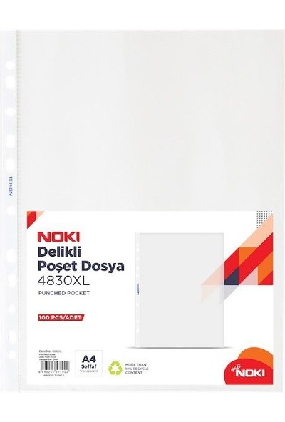 Noki Şeffaf Poşet Dosya Xl 100’LÜ 4830XL