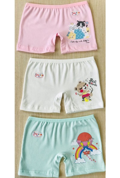 Yar Butik 3 Adet Renkli Baskılı Kız Çocuk Kilot