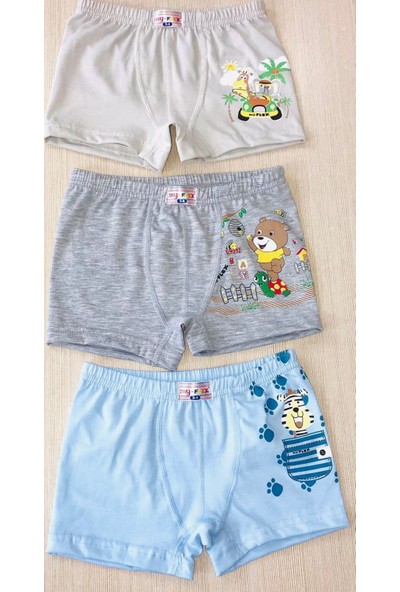 My Flex 3 Adet Baskılı Erkek Çocuk Kilot