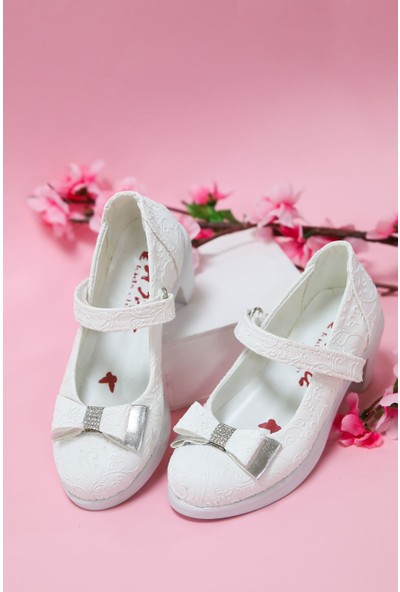 Epaavm Topuklu Sarmaşık Beyaz Kız Çocuk Ayakkabı Epaavm Topuklu Sarmaşık Beyaz Kız Çocuk Ayakkabı