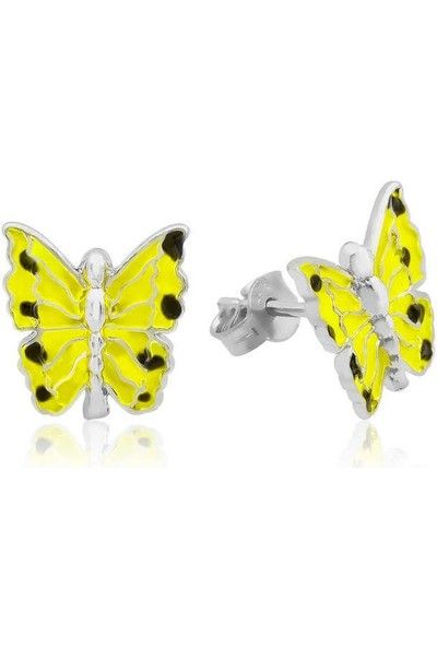 Gümüş Sarı Kelebek Çocuk Küpesi Gümüş Sarı Kelebek Çocuk Küpesi