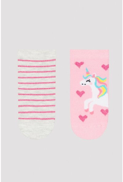 Penti Mix Unicorn Heart 2li Patik Çorap