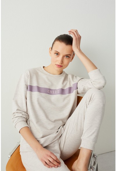 Penti Bej Melanj Chill Day Sweatshirt