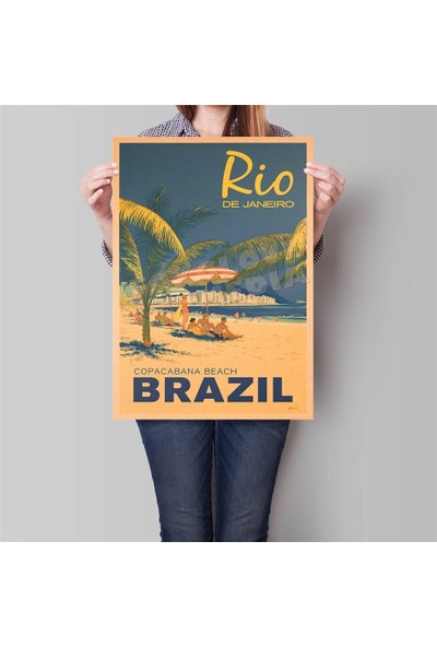 Caph Design Brezilya Vintage Kraft Poster - 33X48CM