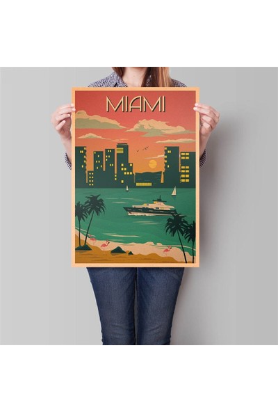 Caph Design Miami Vintage Kraft Poster - 33X48CM