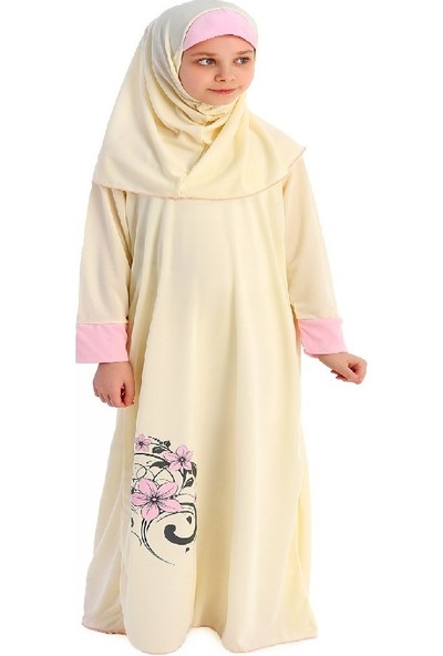 Liyavera Sarı Renkli Çiçek Desenli Kız Çocuk Namaz Elbisesi 921M Liyavera Sarı Renkli Çiçek Desenli Kız Çocuk Namaz Elbisesi 921M
