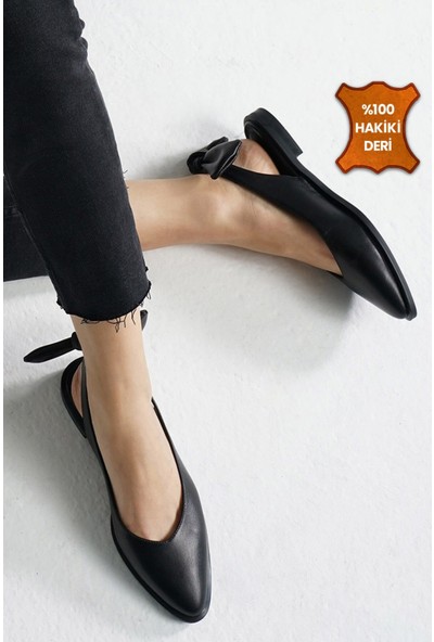 Mio Gusto Bonny Hakiki Deri Siyah Kadın Günlük Babet Ayakkabı Mio Gusto Bonny Hakiki Deri Siyah Kadın Günlük Babet Ayakkabı