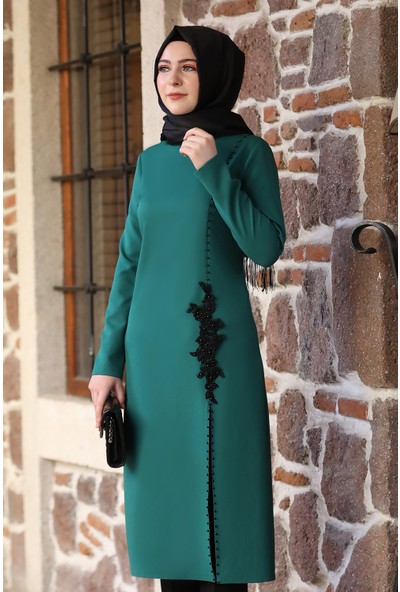 Elben Kadın Tesettür Hera Tunik & Pantolon Ikili Takım - Zümrüt Elben Kadın Tesettür Hera Tunik & Pantolon Ikili Takım - Zümrüt