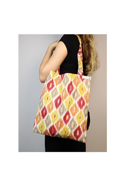 Rivernortheastern Ikat Kumaş El Çantası