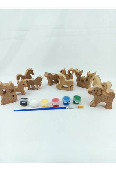 Neşeli Ahşap Çocuklar Için Ahşap Boyama Setikedi Köpek Mini Hayvancıklar Neşeli Ahşap Çocuklar Için Ahşap Boyama Setikedi Köpek Mini Hayvancıklar