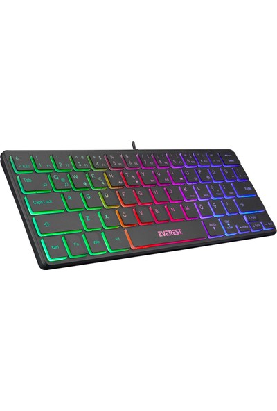Everest KB-73M Mınıco USB Rainbow Aydınlatmalı Q Mini Klavye