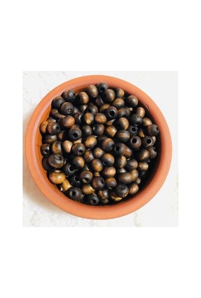 İzmir Bitpazarı 8mm Kahverengi Ahşap Boncuk - Takı Boncuğu - 200 Adet