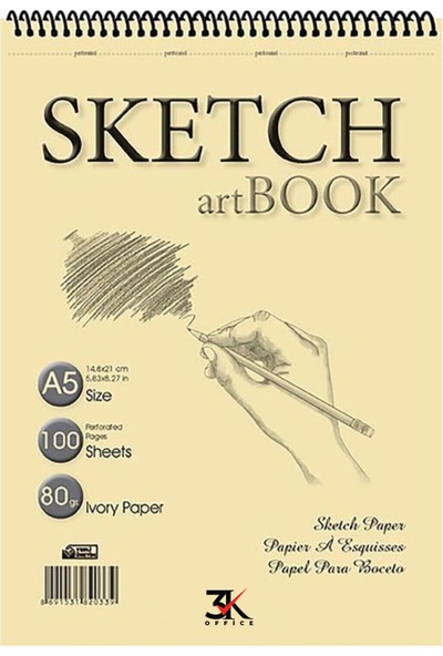 Office-3k Eskiz Defteri 90 Gr. A5 100 Yaprak Spiralli Ivory Sketchbook Office-3k Eskiz Defteri 90 Gr. A5 100 Yaprak Spiralli Ivory Sketchbook
