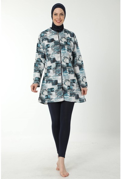 First Plus Moda Çizgi Taytlı Tam Tesettür Mayo 28069