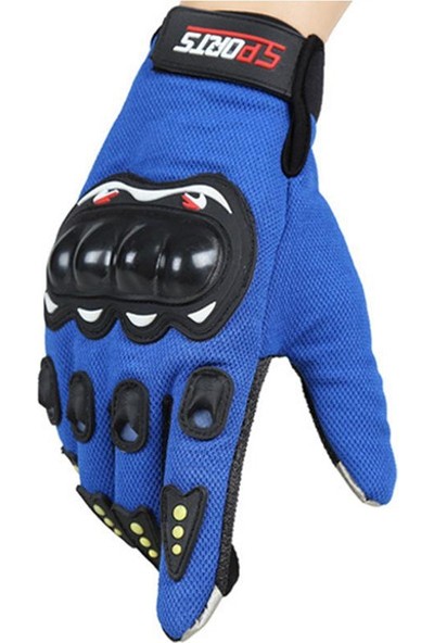 Sports Karbon Fiber Mavi Motosiklet Eldiveni