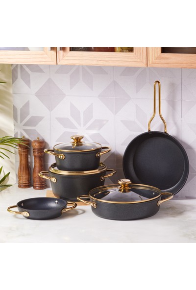 Karaca Bio Diamond Power Gold 8 Parça Tencere Seti