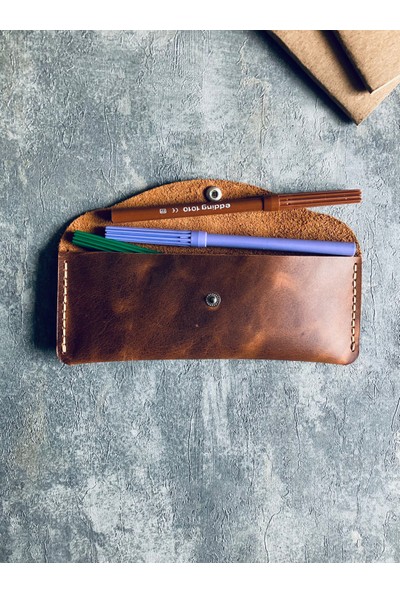 Bretya Hakiki Deri Kalemlik - Taba Bretya Hakiki Deri Kalemlik - Taba