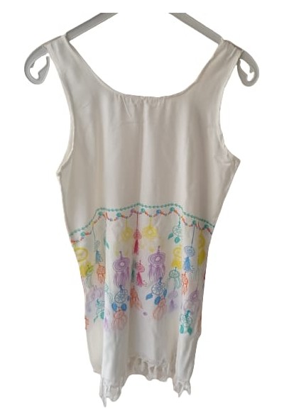 Buldan Bezi Ip Askılı Plaj Elbisesi