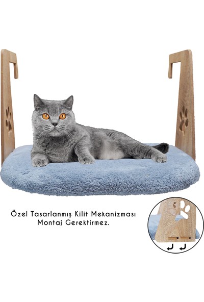 URZ Kedi ve Köpek Geniş Kalorifer Radyatör Petek Yatağı Silinebilir Tüy Tutmaz Peluş Gri Renk 52X37 cm