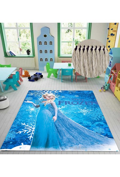 Evokids Karlar Ülkesi Elsa , Püsküllü Çocuk Halısı (100X150) Evokids Karlar Ülkesi Elsa , Püsküllü Çocuk Halısı (100X150)