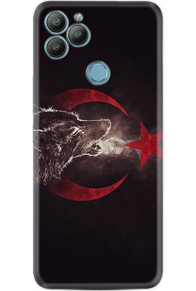 Kılıfland General Mobile Gm 22 Plus Kılıf Resimli Desenli Baskılı Silikon Kılıf Kurt ve Ay Yıldız 1403 Kılıfland General Mobile Gm 22 Plus Kılıf Resimli Desenli Baskılı Silikon Kılıf Kurt ve Ay Yıldız 1403