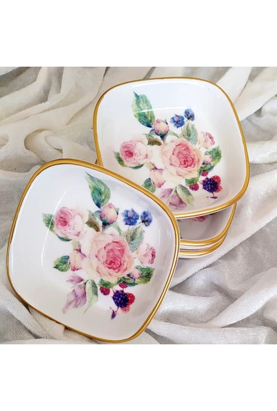 Miss Betty Rose Stoneware 4lü Kare Çerezlik