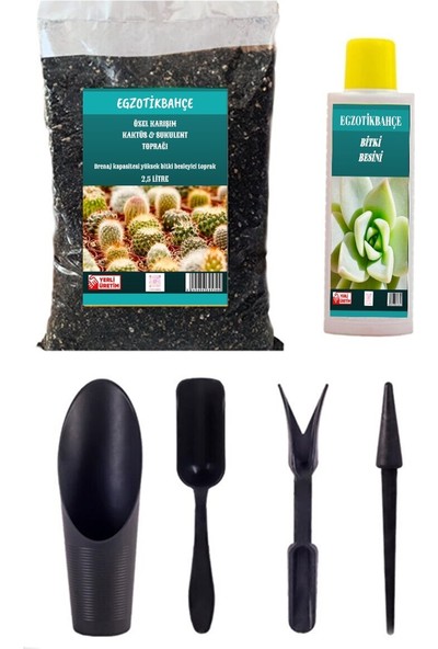 Egzotik Bahçe Kaktüs Sukulent Dikim ve Bakım Seti- Karışım Toprak Bitki Besini ve Bakım Kiti Egzotik Bahçe Kaktüs Sukulent Dikim ve Bakım Seti- Karışım Toprak Bitki Besini ve Bakım Kiti