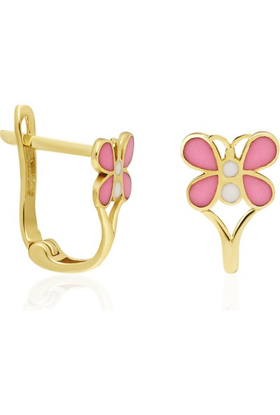 Şevik Takı Tasarım 14 Ayar Mineli Çocuk Bebek Küpesi