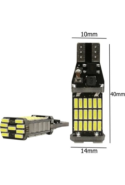Vegaled T15 Duy Beyaz LED Geri Vites Ampulü W16W 45 Çipli Vegaled T15 Duy Beyaz LED Geri Vites Ampulü W16W 45 Çipli