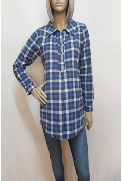 Tria Önü Düğmeli Ekose Hamile Gömlek