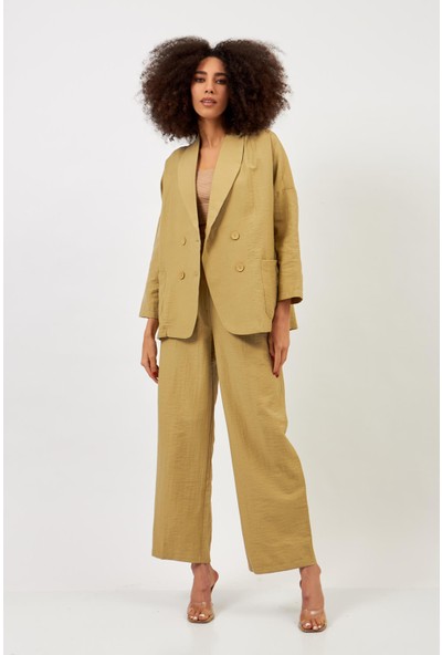 Coral Şal Yaka Ceket Pantolon Takım Olive Coral Şal Yaka Ceket Pantolon Takım Olive