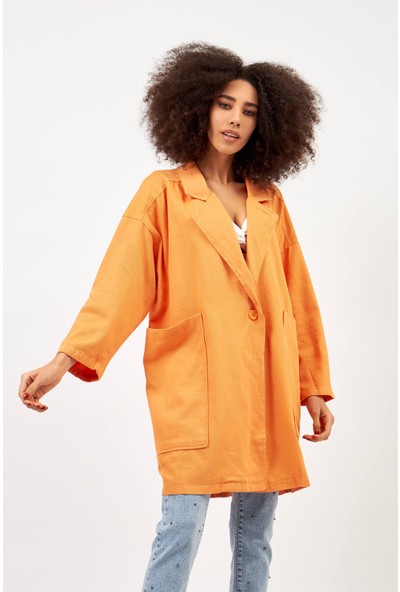 Coral Rahat Form Ceket Oranj